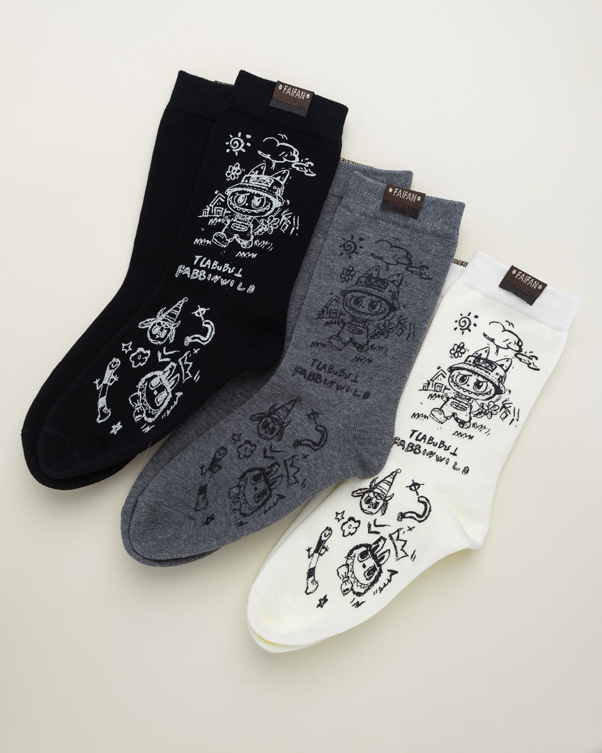 Labubu Graphic – Women’s Crew Socks – TipSoxx